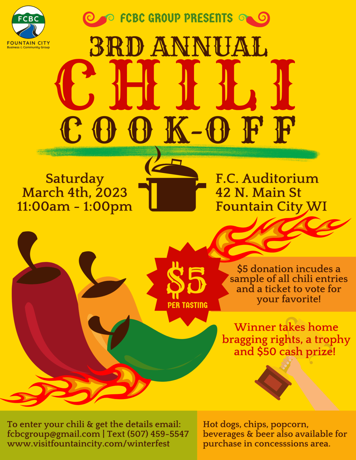 3rd Annual Chili Cookoff | Fountain City Business & Community Group