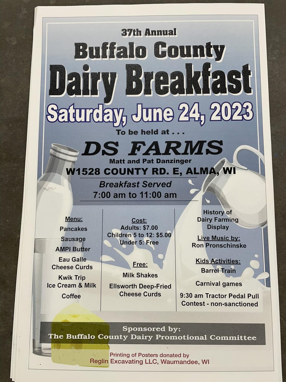 37th Annual Buffalo County Dairy Breakfast | Fountain City Business & Community Group